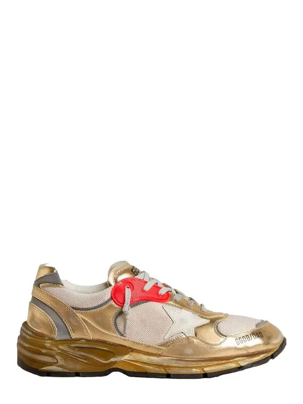 Golden Goose Mesh Panel Sneakers - Gold/cream/opticwhite