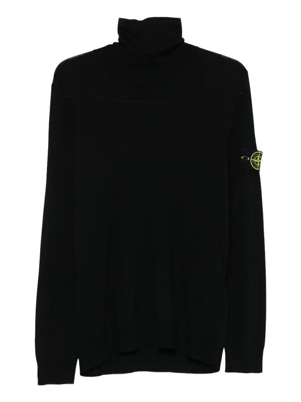 Stone Island Virgin Wool Sweater - Black