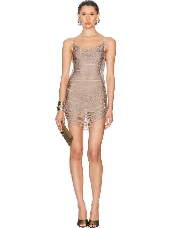 Attico Fringe Mini Dress - Silver