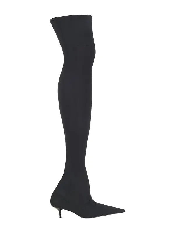 Victoria Beckham Jersey Thigh High Boots - Black