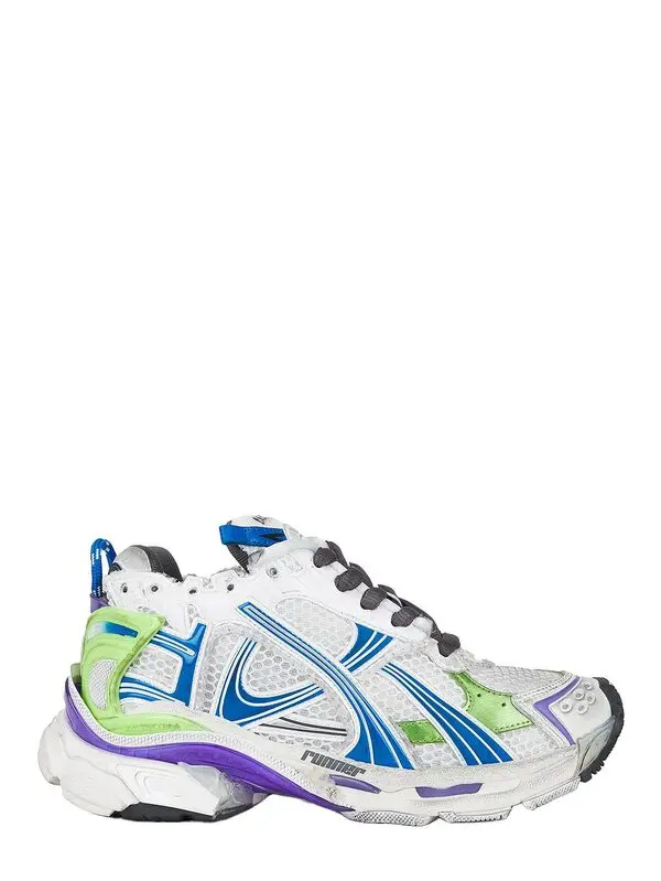Balenciaga Runner Sneaker - White  Blue  Green & Purple