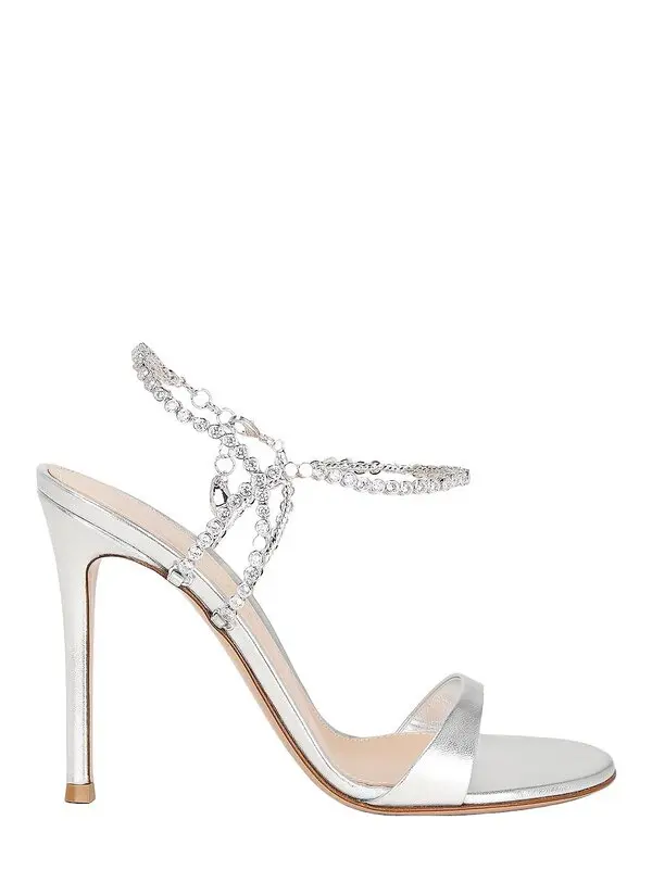 GIANVITO ROSSI Heeled Sandal - Silver