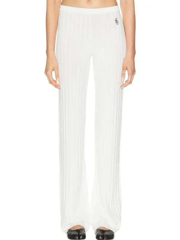 SPORTY & RICH Src Ribbed Trouser - Ecru