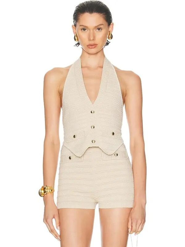 Retrofete Tinsley Vest Top - Metallic Cream