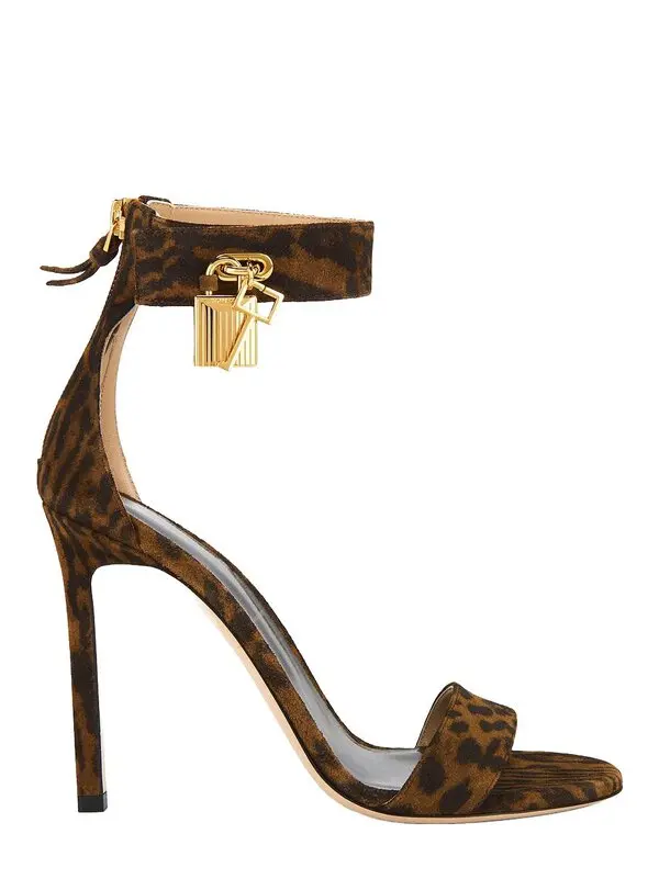 TOM FORD Padlock 105mm Sandal - Brown & Whisky
