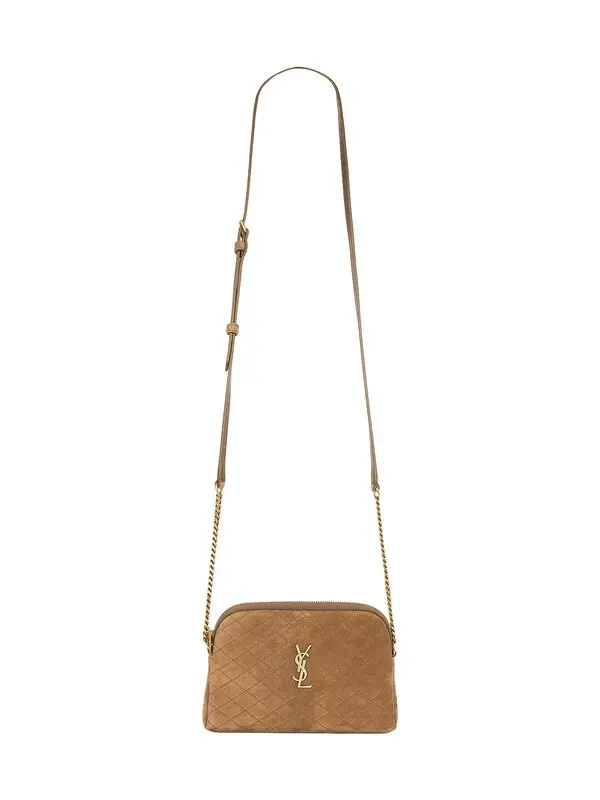 Saint Laurent Zipped Pouch With Chain - Golden Leaf