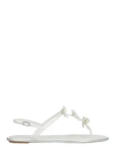 Rene Caovilla Thong Sandal With Appliqués - White