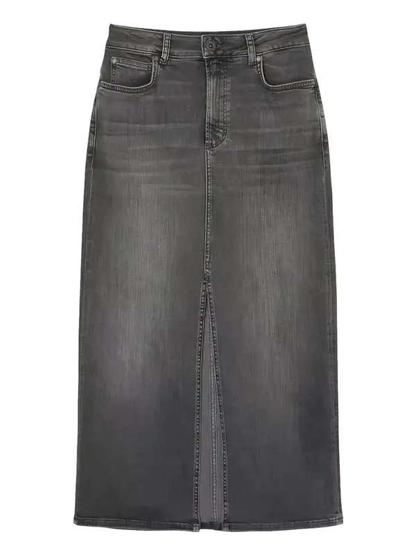 Marc O'polo Split-front Denim Skirt - Grey