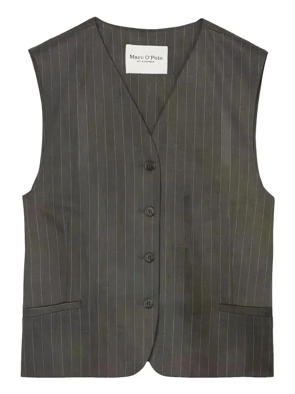 Marc O'polo Pinstripe Sleeveless Waistcoat - Grey