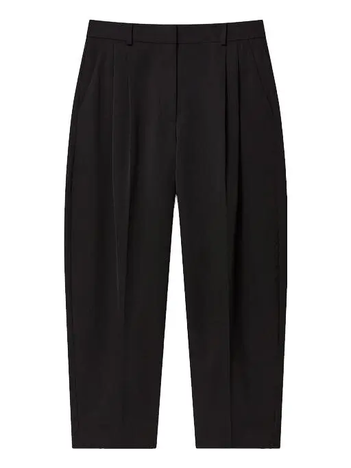 Stella McCartney Pleated High-rise Wool Pants - Black