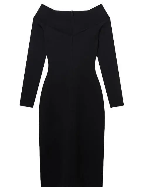 Stella McCartney Sheer Long Sleeve Mesh Midi Dress - Black
