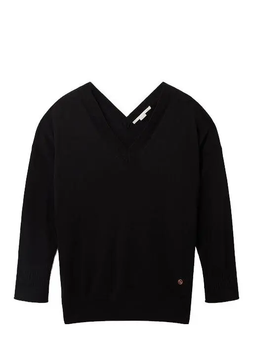 Stella McCartney V-neck Long-sleeved Sweater - Black