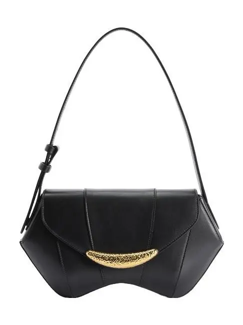 GIUSEPPE ZANOTTI Compact Leather Shoulder Bag - Black