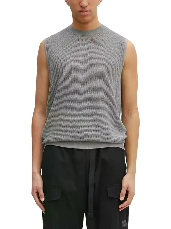 Y3 Textured Sleeveless Sweater - Grey