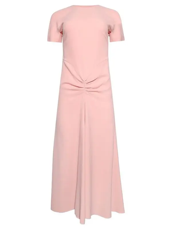 Victoria Beckham Gathered Detail Midi Dress - Pink