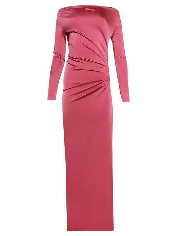 Victoria Beckham Off-shoulder Draped Gown - Pink