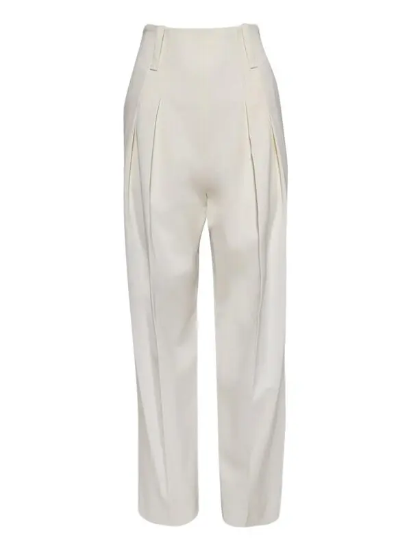 Victoria Beckham High Waist Cinch Trousers - White