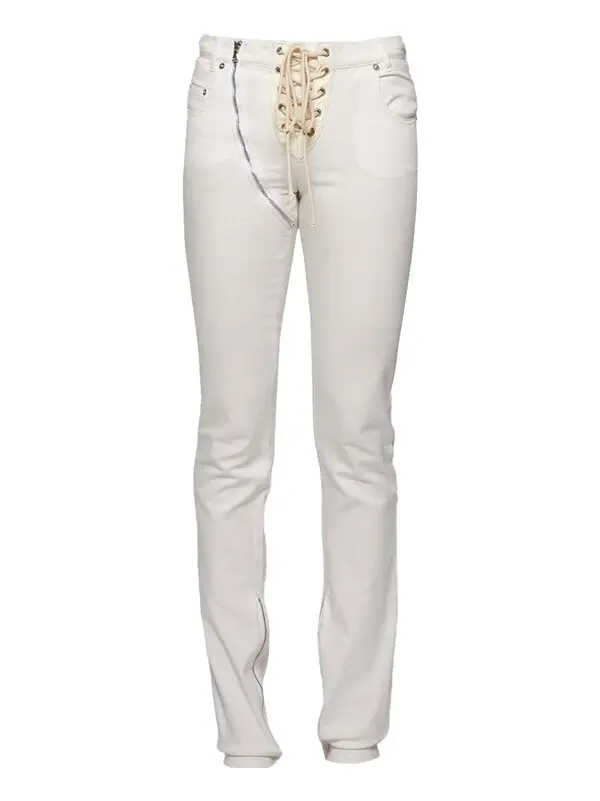ANGELICA MONTINI Lace-up Denim - White