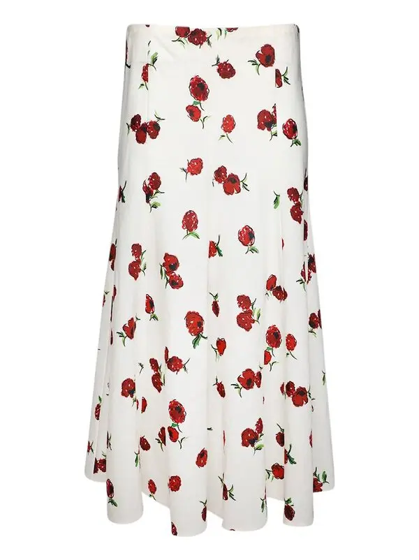 Khaite Lenno Midi Skirt - Cream