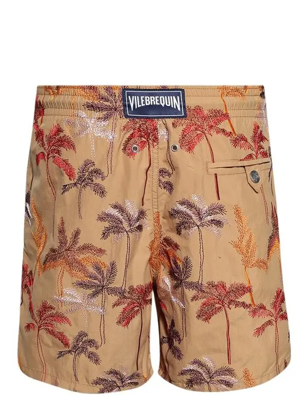 Vilebrequin Embroidered Palm Swim Trunks - Orange
