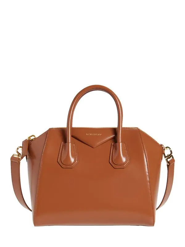 Givenchy Small Antigona Leather Satchel - Caramel Brown