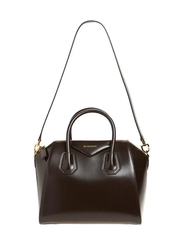 Givenchy Small Antigona Leather Satchel - Chocolate