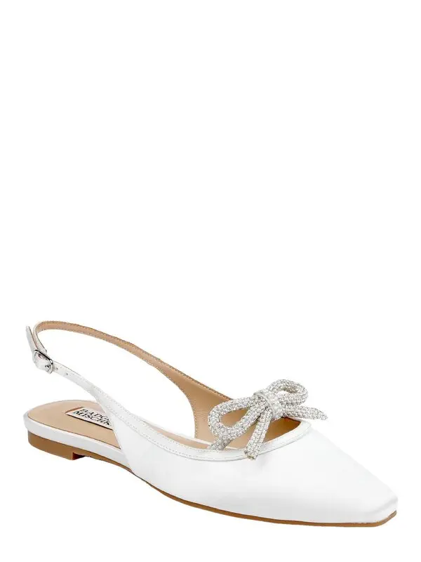 Badgley Mischka Genesis Slingback Flat - White Satin