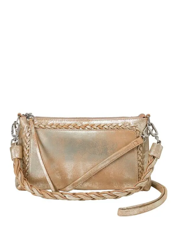 Hobo Darcy Convertible Metallic Leather Crossbody Bag - Saddle Stardust