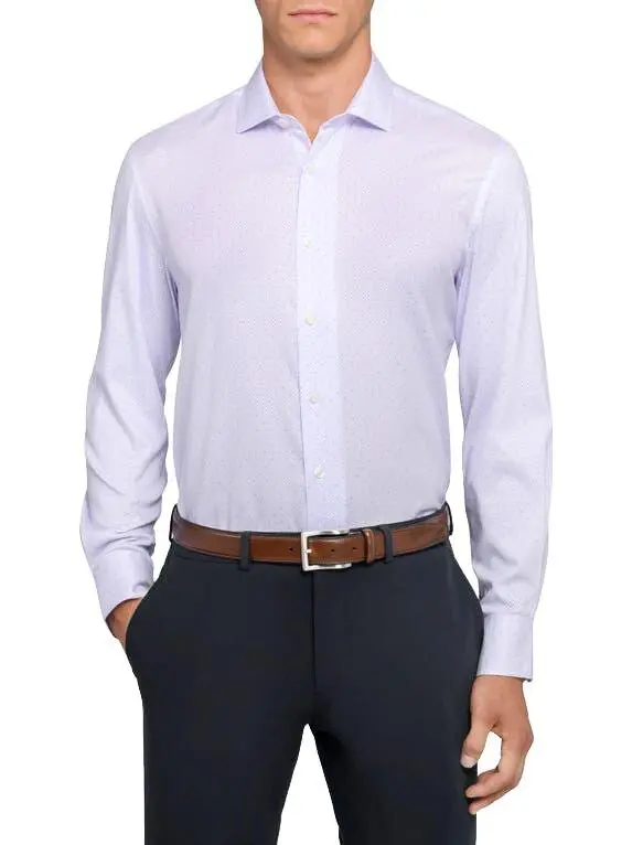 W.R.K Reworked Slim Fit Cotton Dress Shirt - White/ Purple