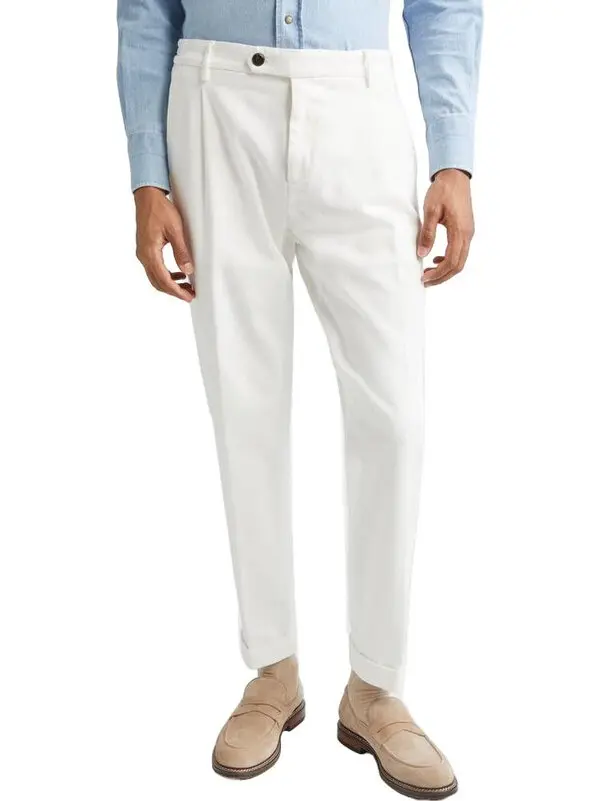 Eleventy Stretch Cotton Chinos - 01 White