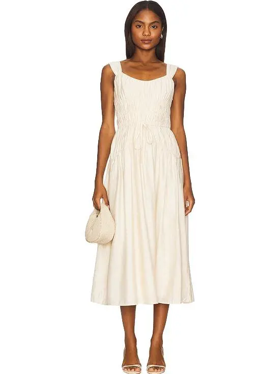 Paige Arpeggio Midi Dress - Oyster White