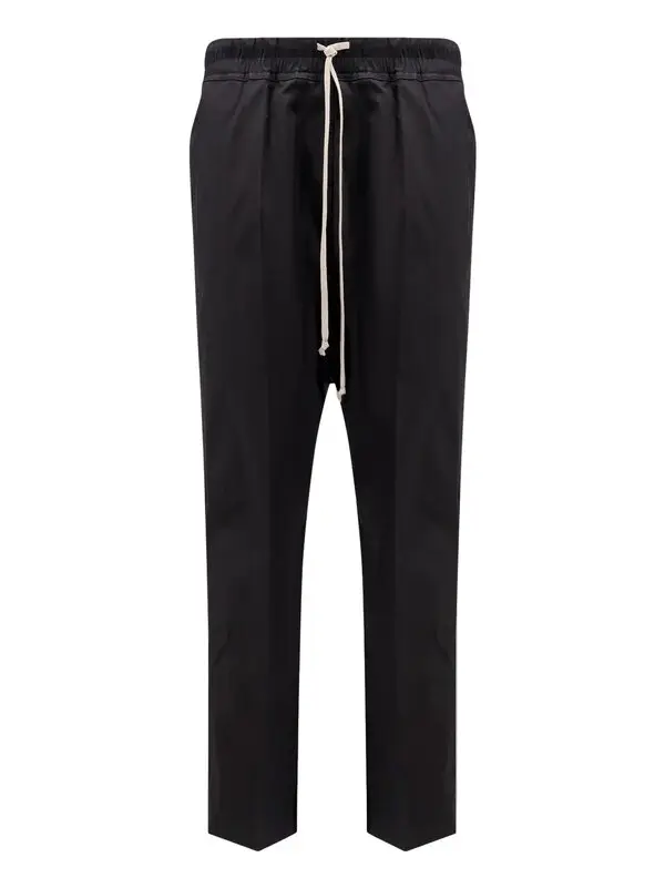 Rick Owens Drawstring Long Certified Cotton Trousers - Black