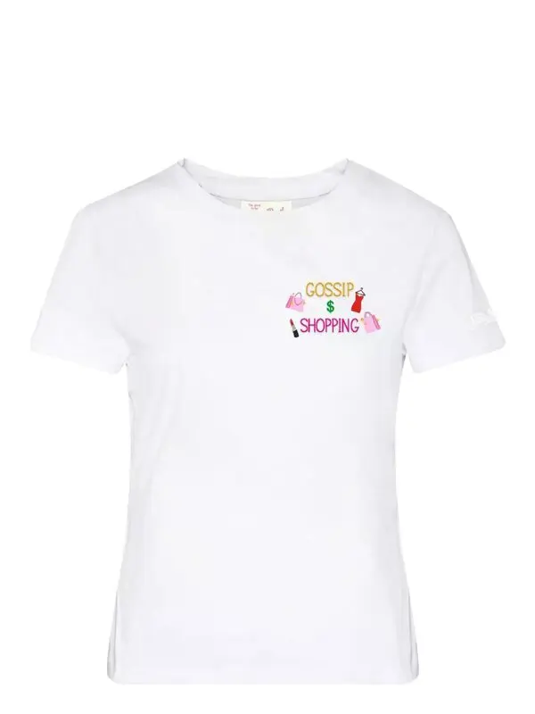 MC2 SAINT BARTH Embroidered Cotton T-shirt - White