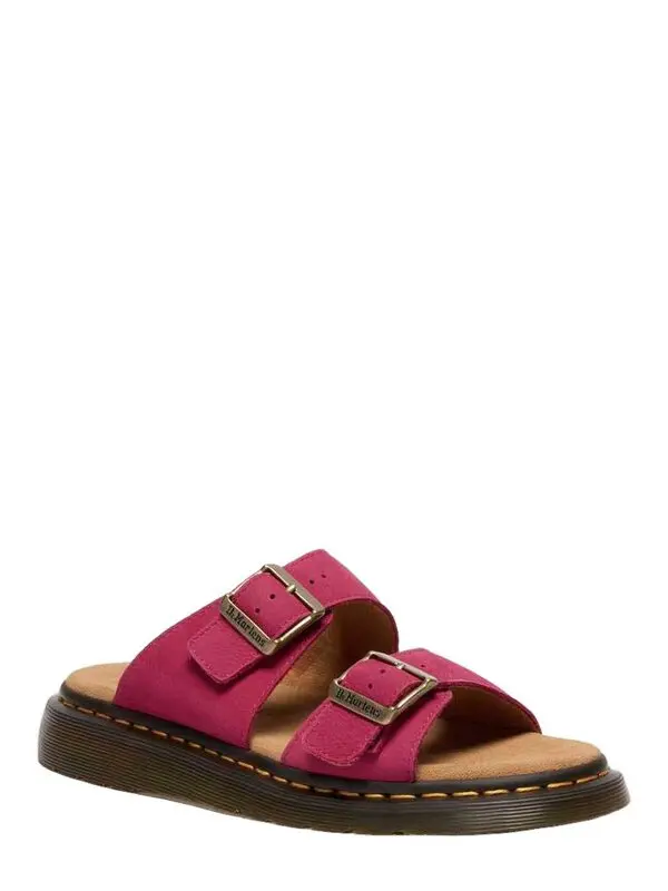 Dr. Martens Josef Nubuck Leather Slide Sandals - Pink