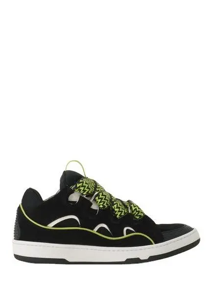 LANVIN Curb Leather Sneakers - Absinth/black