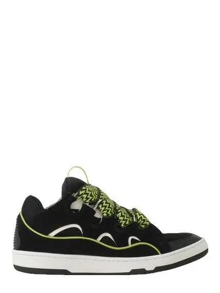 LANVIN Curb Leather Sneakers - Absinth/black