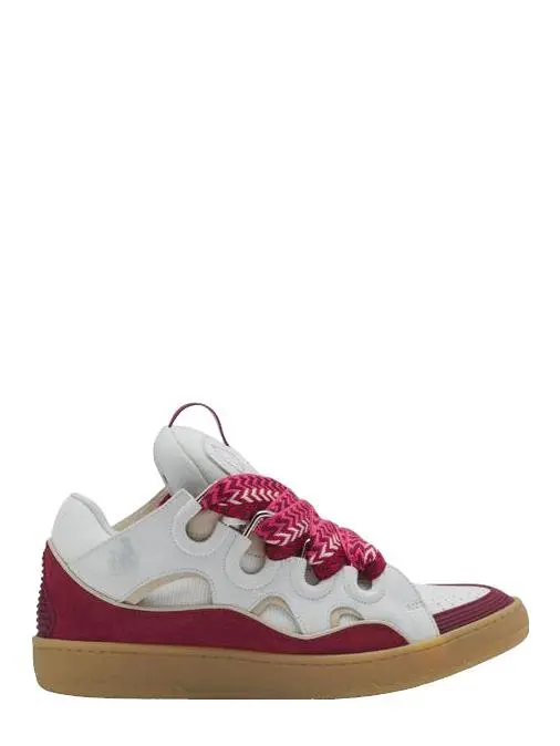 LANVIN Curb Leather Sneakers - Green/pink