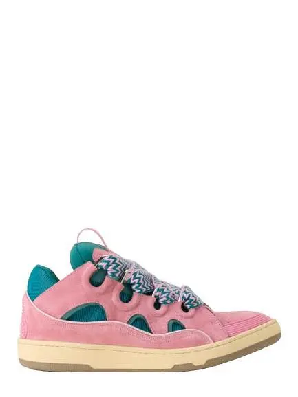 LANVIN Curb Leather Sneakers - Pink