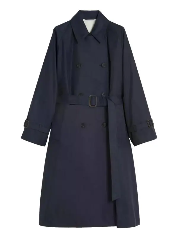Max Mara Raglan-sleeve Double-breasted Trench Coat - Blue