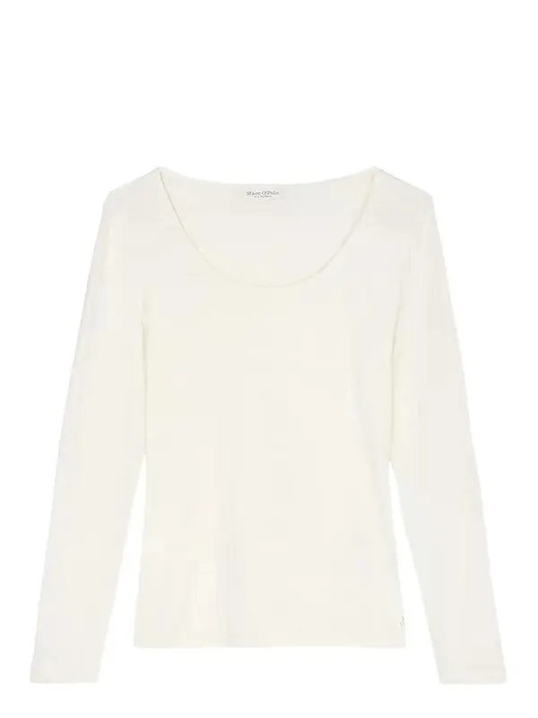 Marc O'polo Scoop-neck Long-sleeve Top - Neutrals