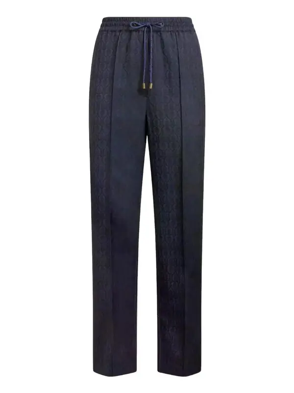 Etro Jacquard Drawstring Trousers - Blue
