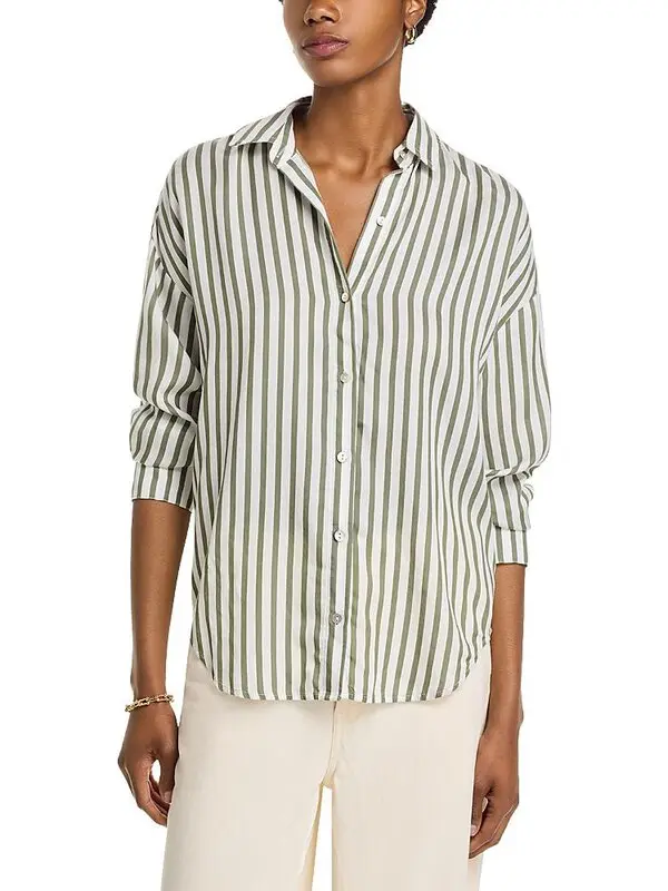 Bella Dahl Oversized Button-down Shirt - Fernwood Stripe