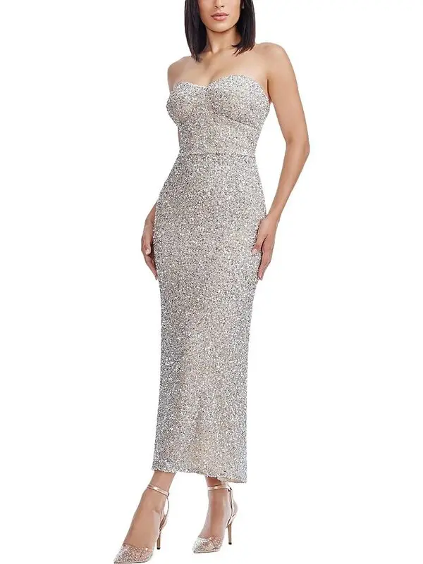 Dress The Population Vada Embellished Midi Dress - Opal