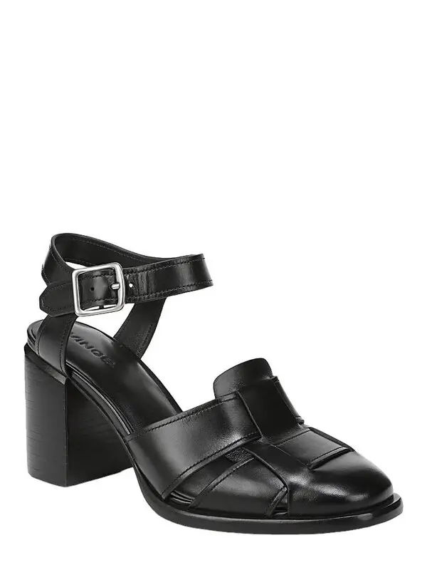 Vince Lyra Leather Sandals - Black