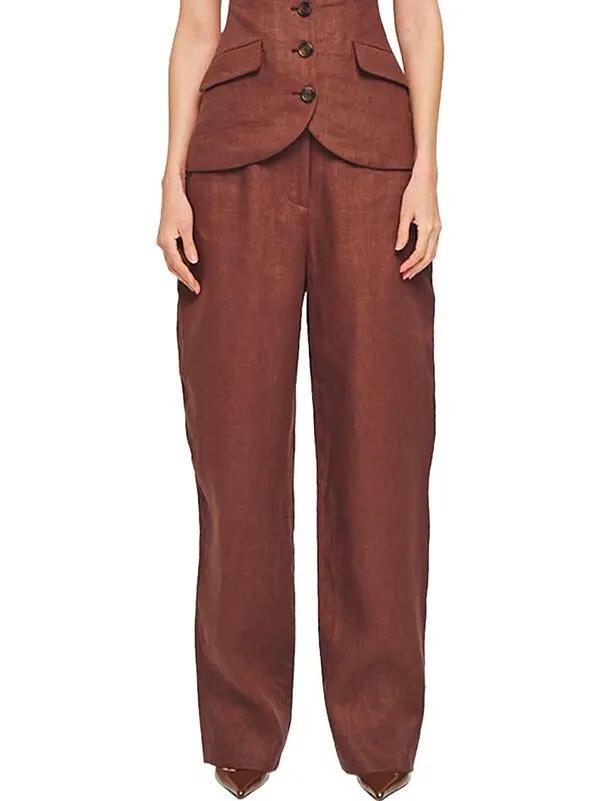 Ronny Kobo Teresa Linen Pants - Basalt