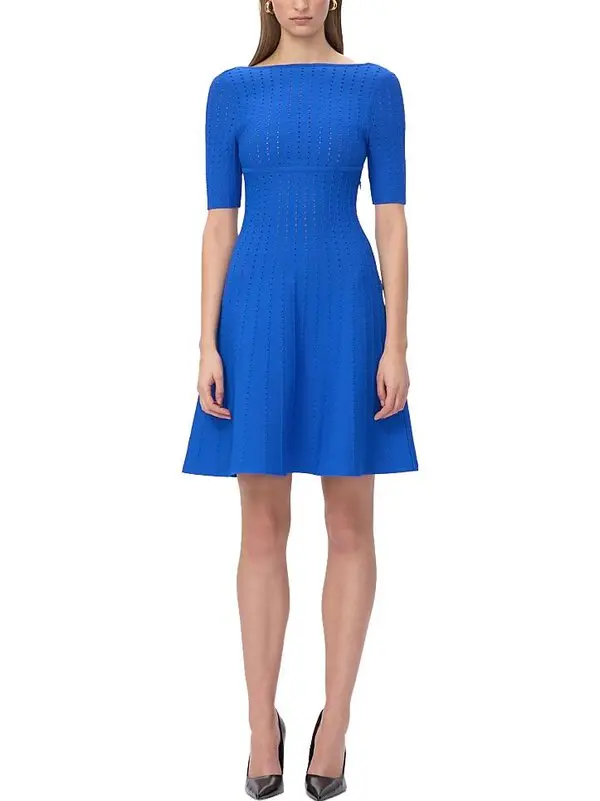 Herve Leger Donna Fit-and-flare Dress - Bright Blue