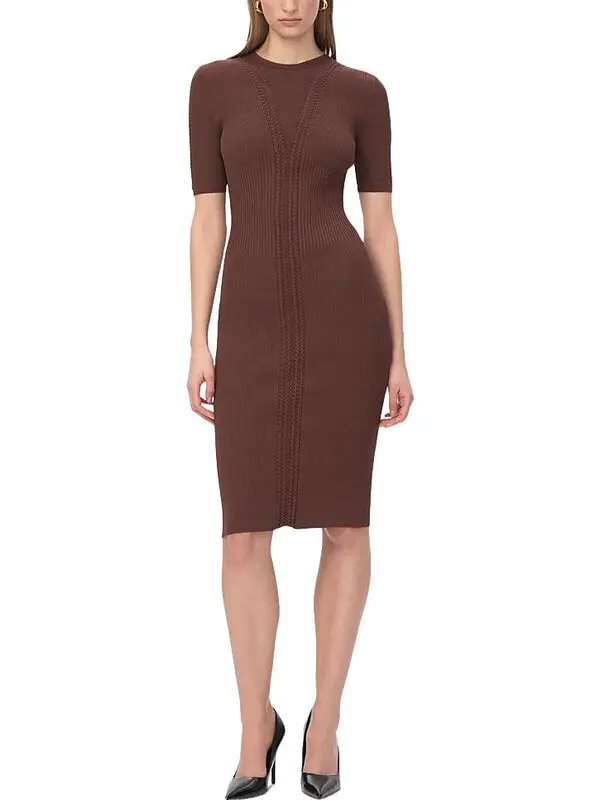 Herve Leger Alina Knit Dress - Coffee