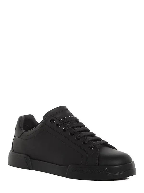 Dolce & Gabbana Low Top Leather Sneakers - Black