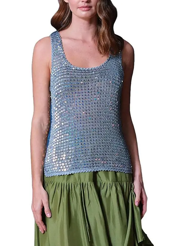 Calypso St. Barth Embellished Viscose Top - Troposphere