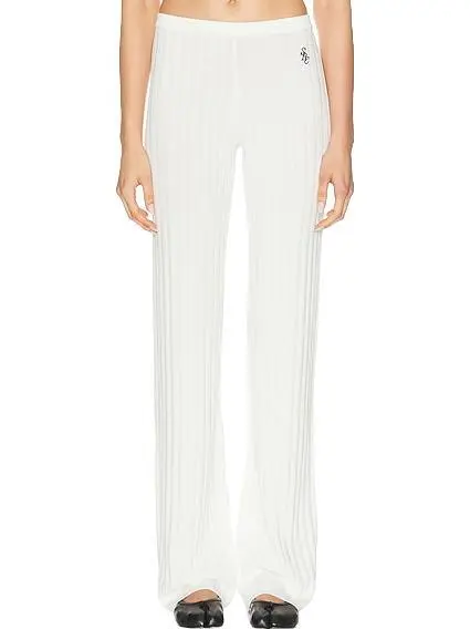 SPORTY & RICH Src Ribbed Trouser - Ecru